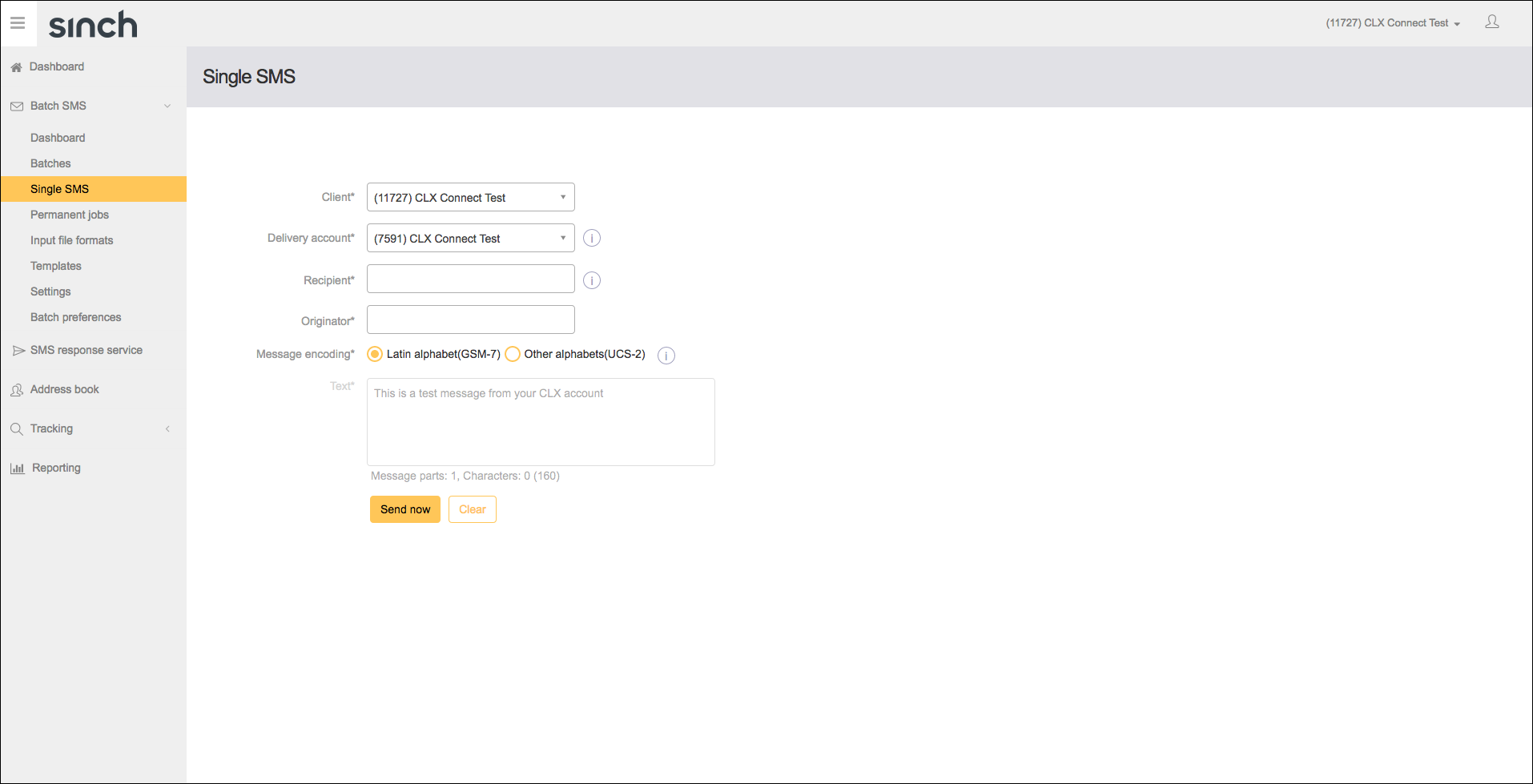 Sending a single SMS using Connect - Sinch Community - 7314