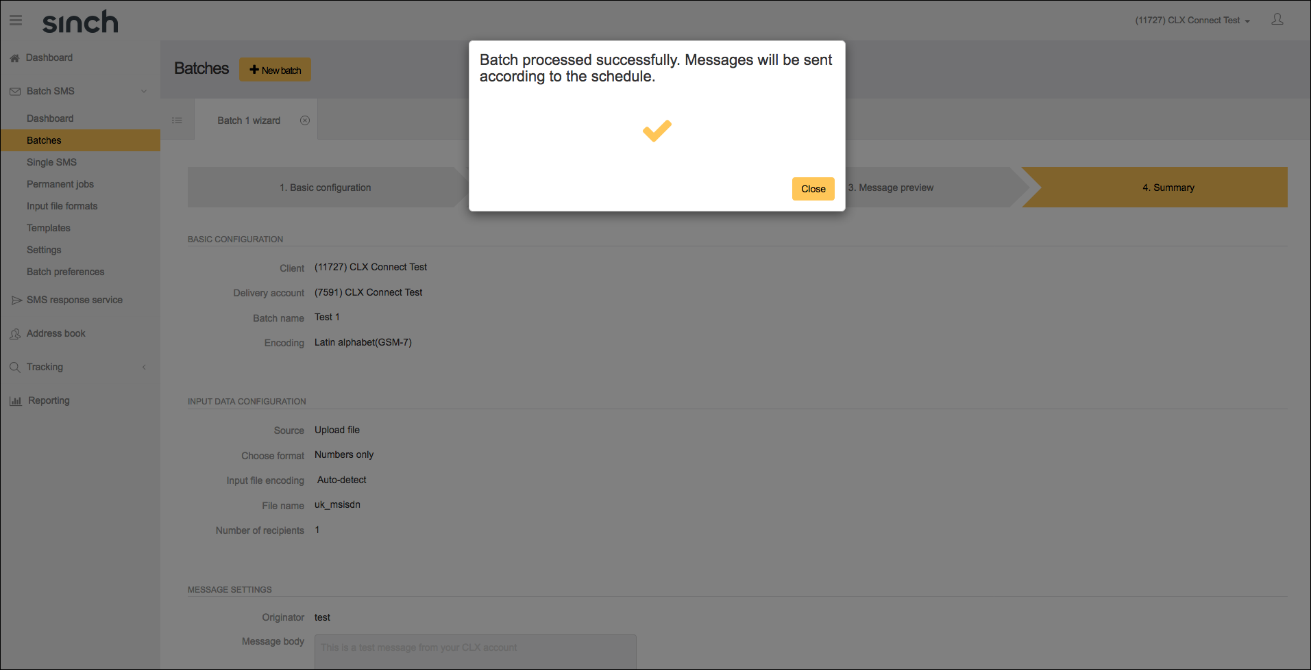 How do you send Batch SMS using Connect? - Sinch Community - 7316