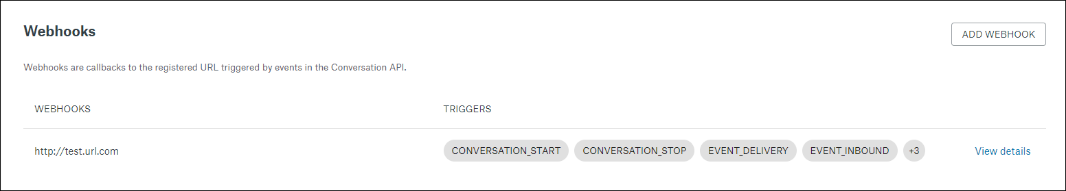 How to add a webhook to a Conversation API app - Sinch Community - 8100