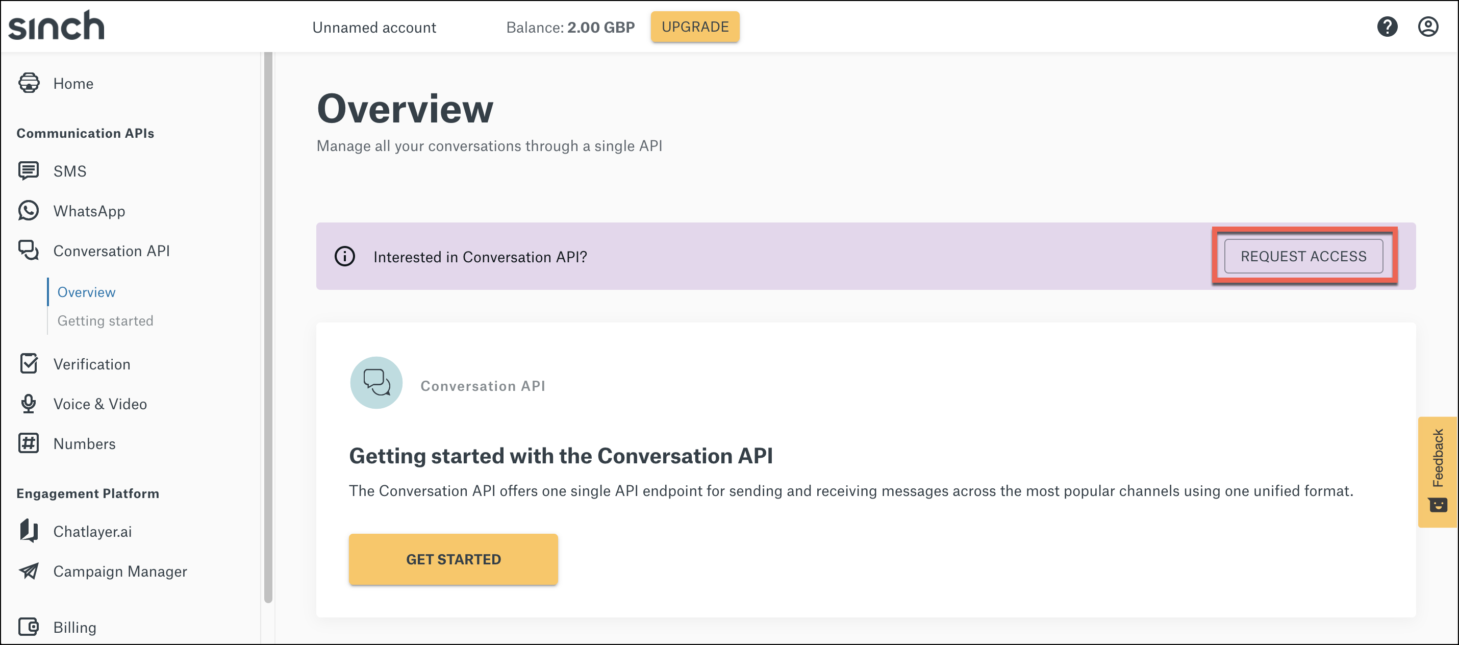 How can I request access for Conversation API? - Sinch Community - 8374