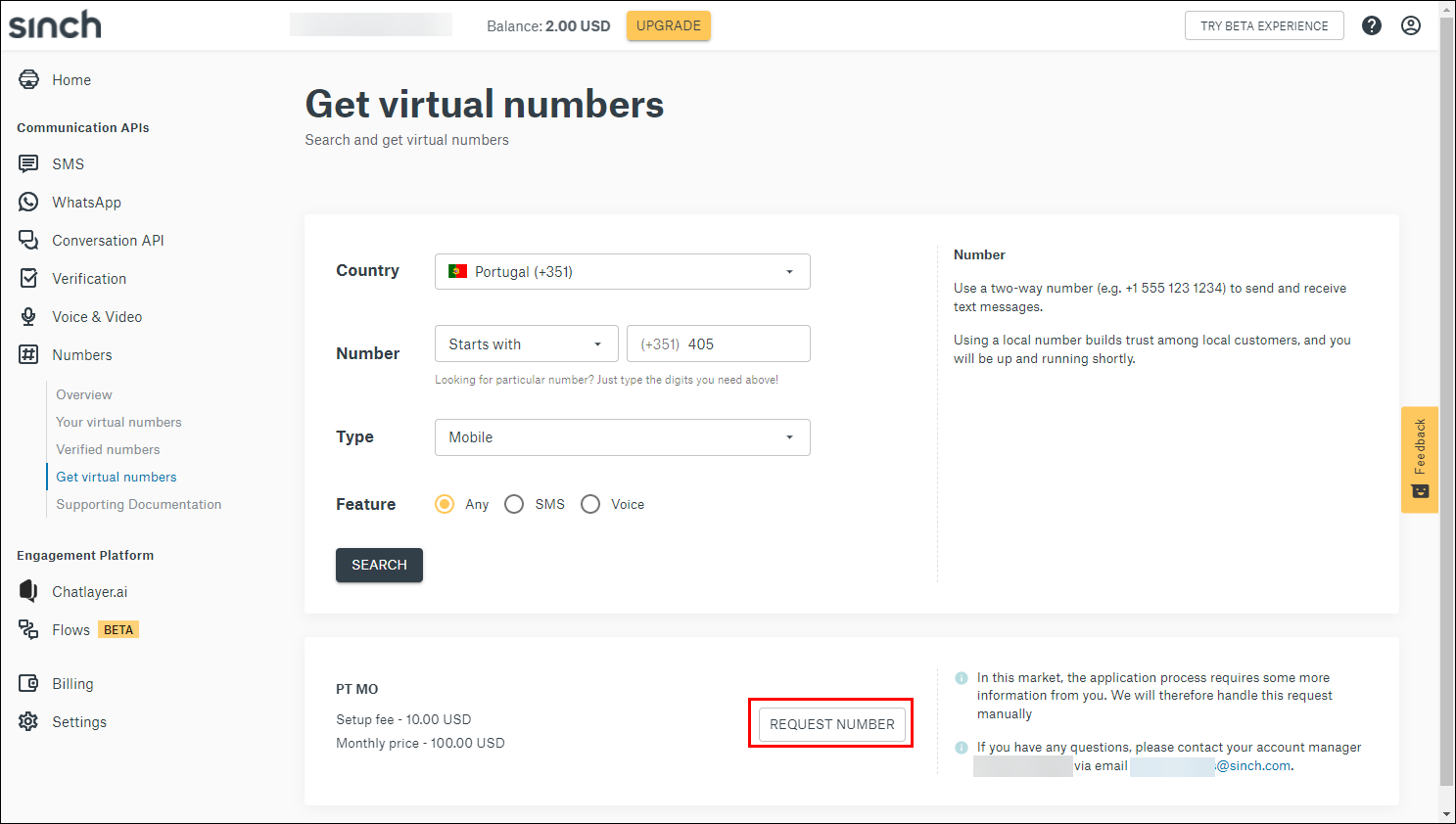 Can I request a number that is not on Sinch’s list? - Sinch Community ...