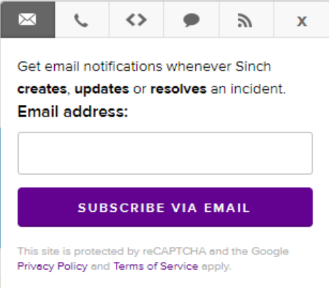 Subscribing to maintenance notifications - Sinch Community - 9623