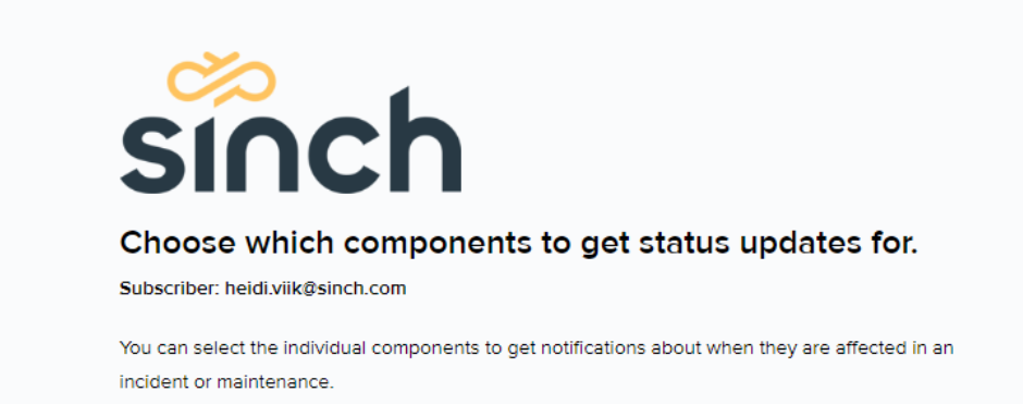 Subscribing to maintenance notifications - Sinch Community - 9623
