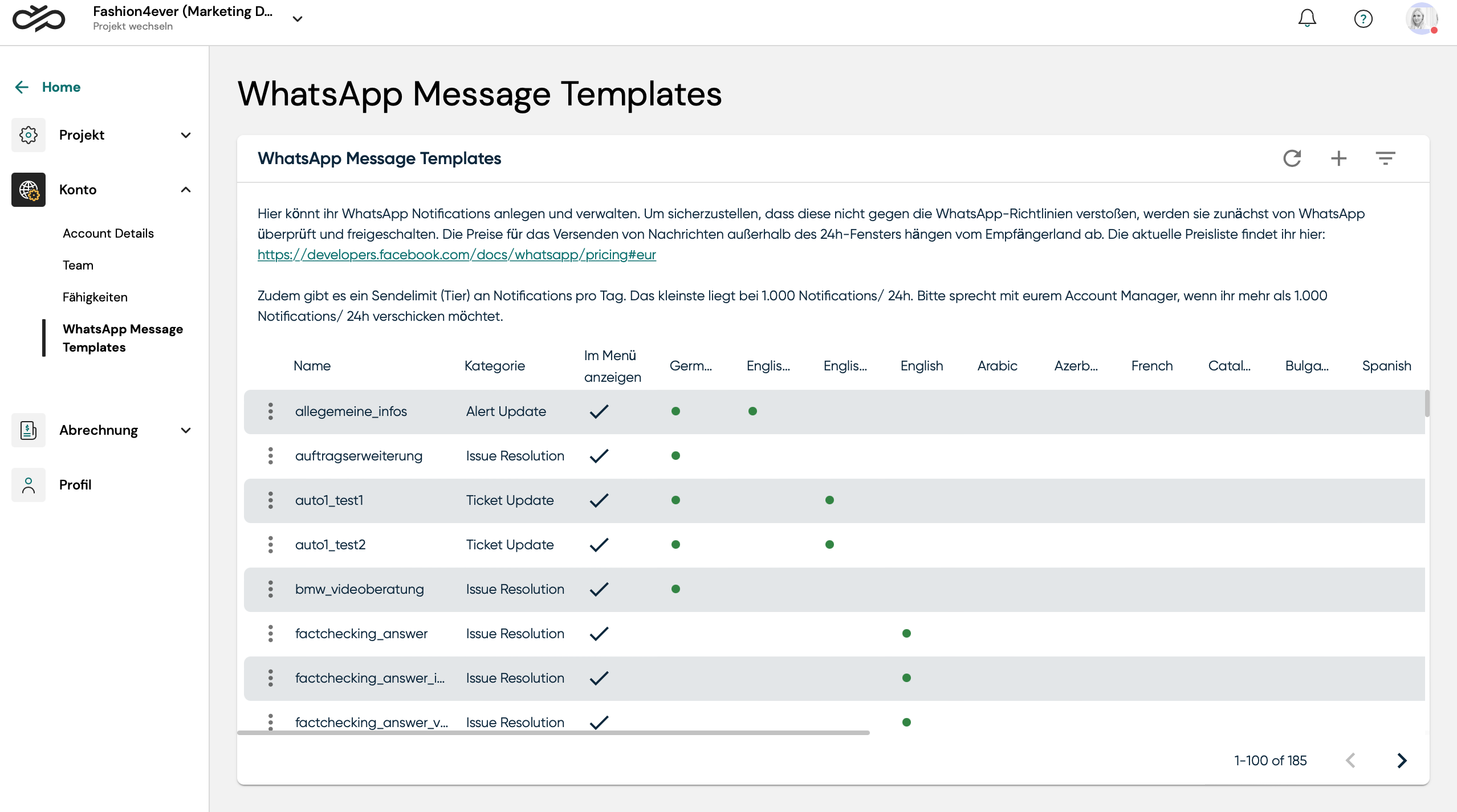 Erstelle ein WhatsApp Message Template - Sinch Community - 10397
