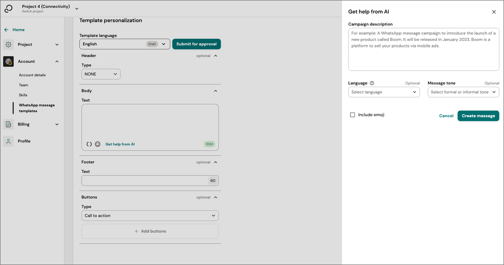 Enable AI features in Sinch Engage - Sinch Community - 11513