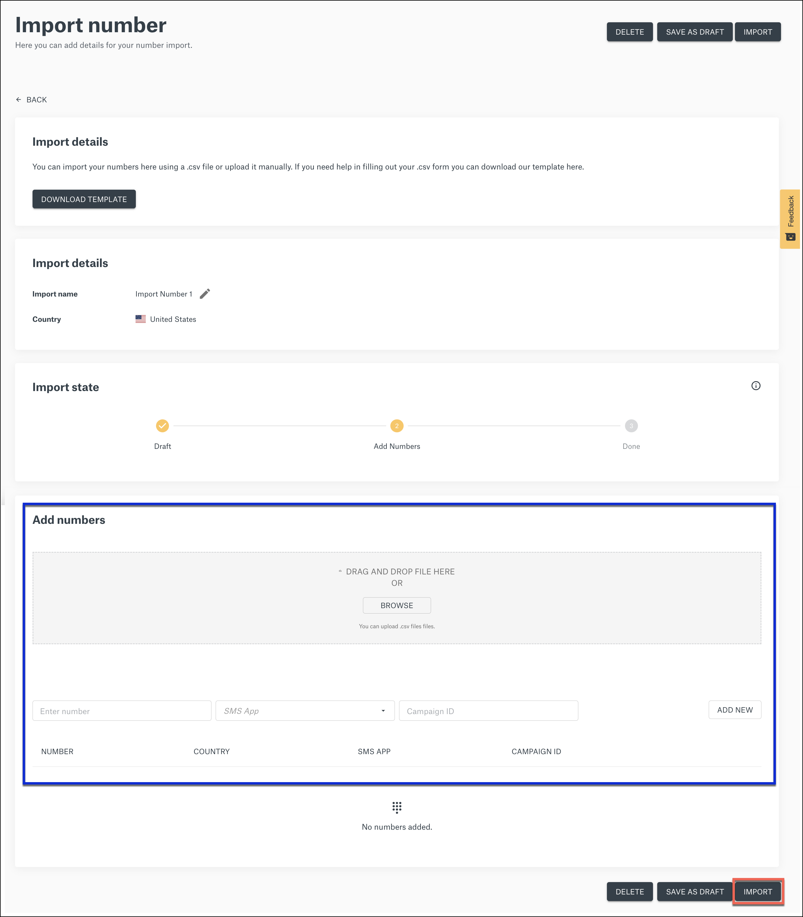 Importing Numbers - Sinch Community - 11668 Importing Numbers - Sinch Community - 11668