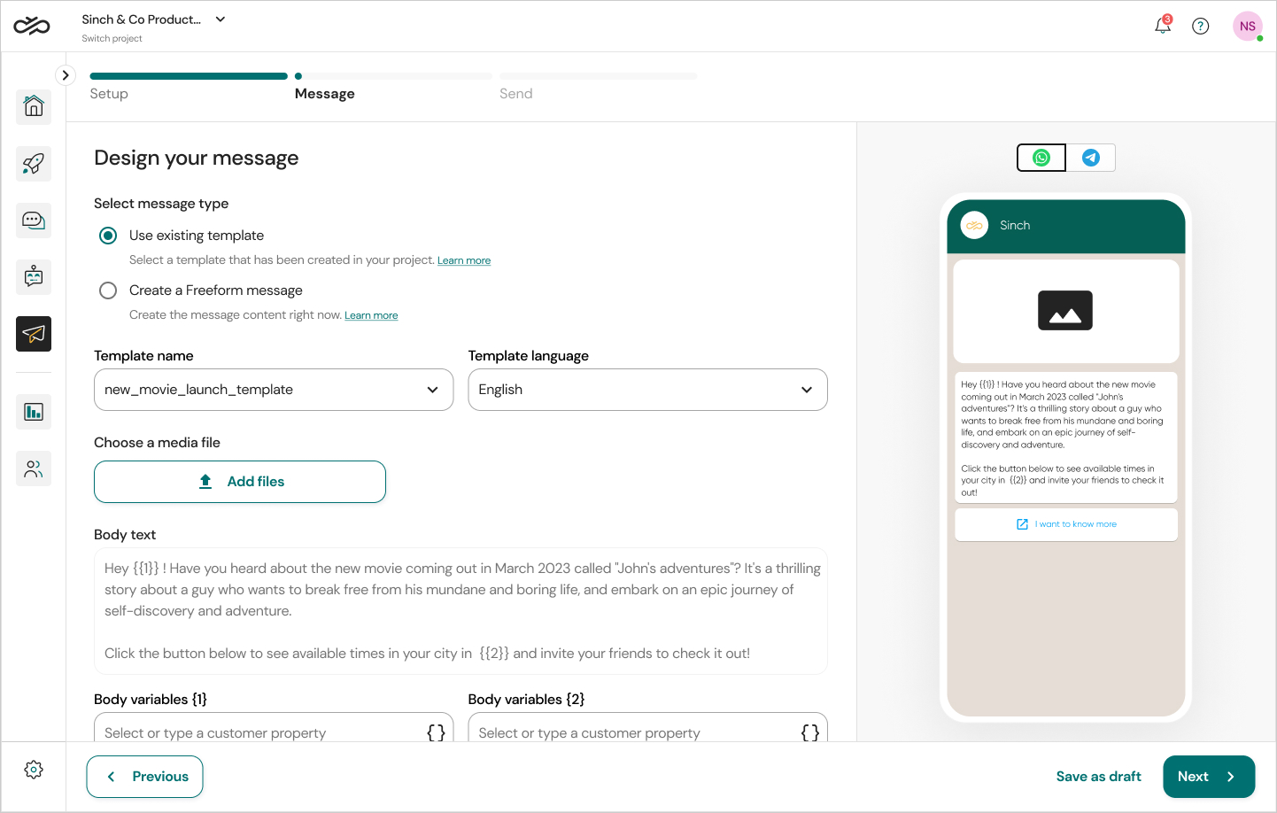 Create a campaign from a WhatsApp template - Sinch Community - 12158