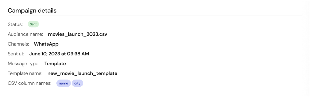 Campaign details - Sinch Community - 12176