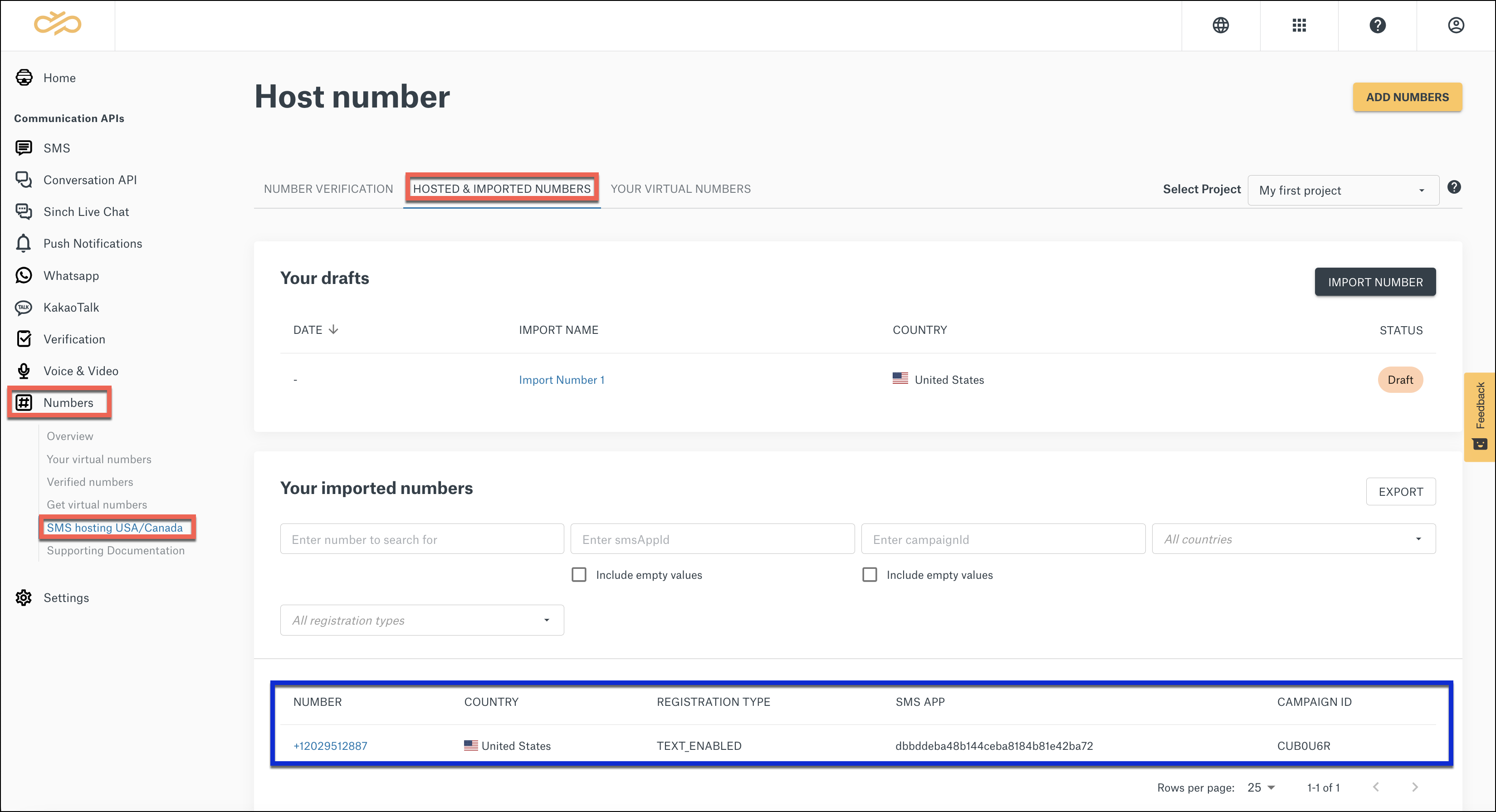 Deleting an imported or hosted number from Sinch - Sinch Community - 12474