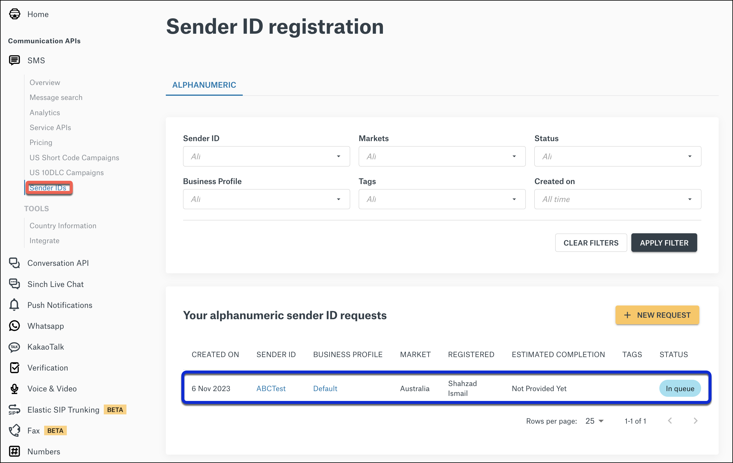 How to register your alphanumeric sender ID? - Sinch Community - 11314
