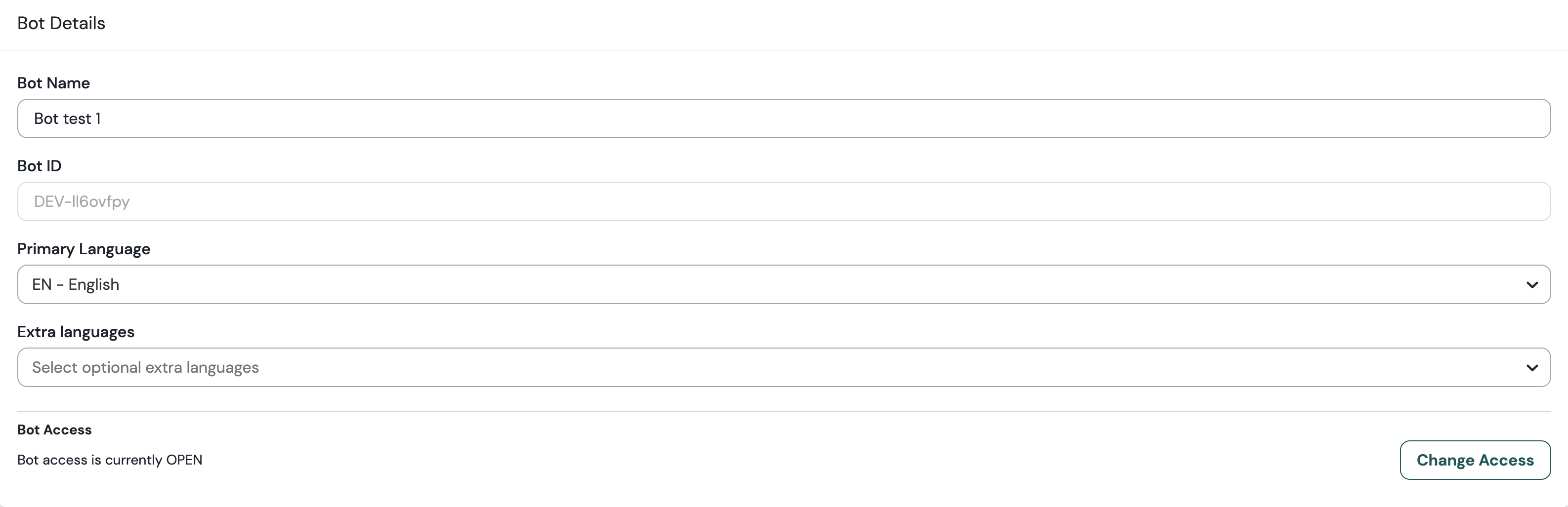 Bot settings overview - Sinch Community - 13316