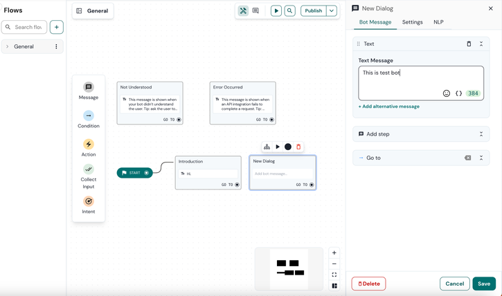 [Neuer Botbuilder] Füge Textnachrichten zum Flow hinzu - Sinch ...