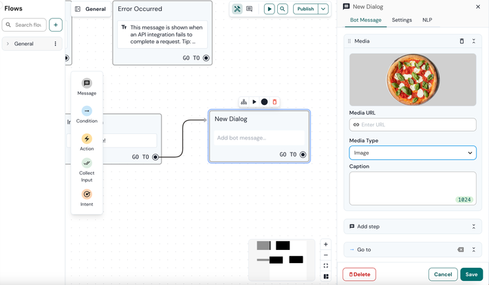 [Neuer Botbuilder] Füge Media zum Flow hinzu - Sinch Community - 13400