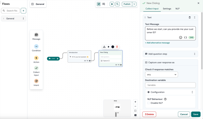 [Neuer Botbuilder] Füge Collect Input zum Flow hinzu - Sinch Community ...