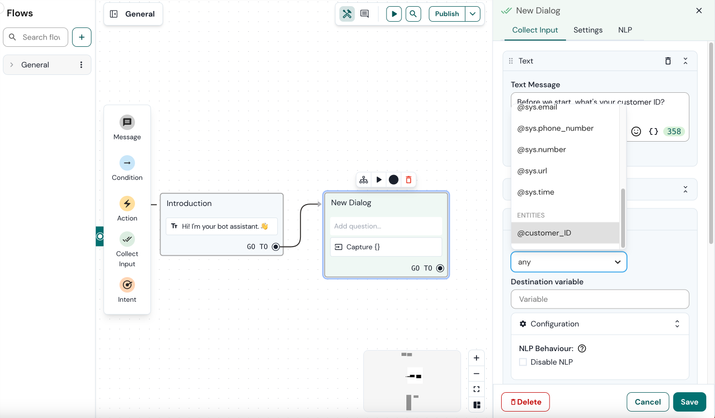 [Neuer Botbuilder] Füge Collect Input zum Flow hinzu - Sinch Community ...