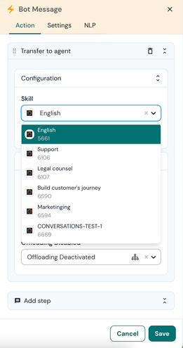 [Neuer Botbuilder] Übergabe an Agenten - Sinch Community - 13448
