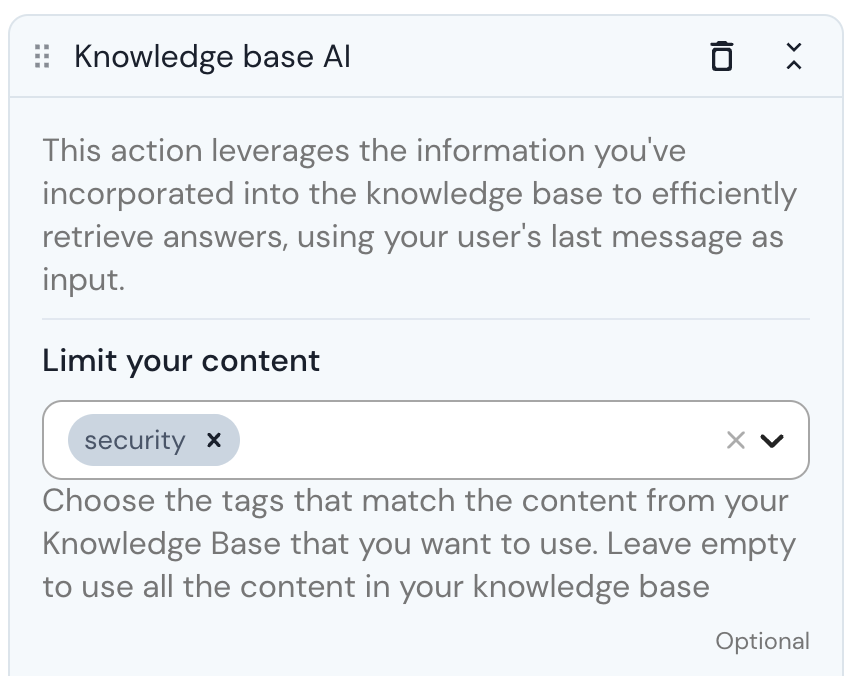 Use tags to limit your knowledge base content - Sinch Community - 13629