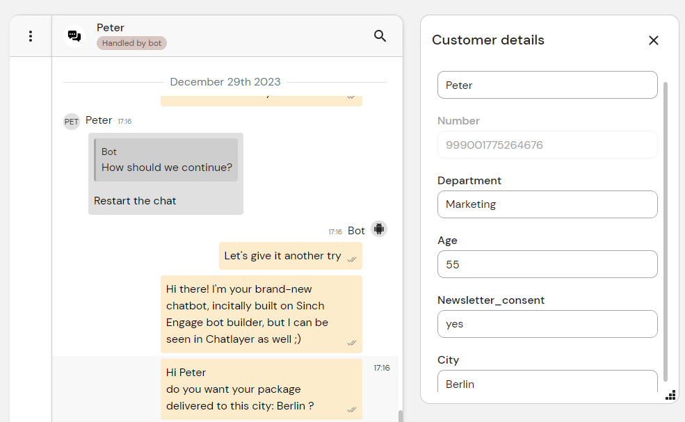 Customer properties - Sinch Community - 13699