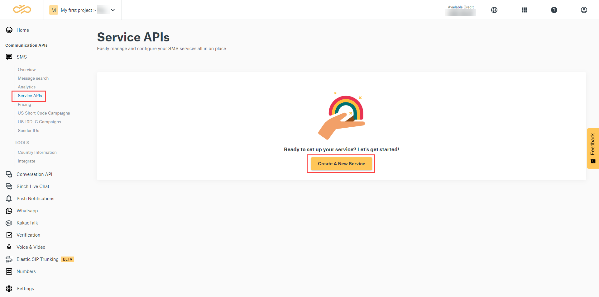 How do I create an SMS Service API? - Sinch Community - 8400