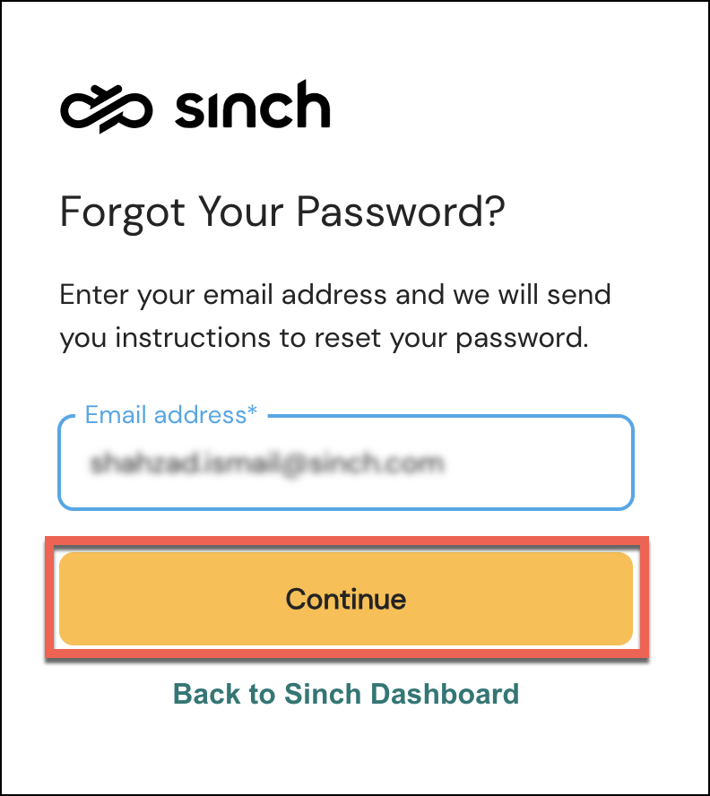 Forgotten your Sinch Dashboard password? - Sinch Community - 12974