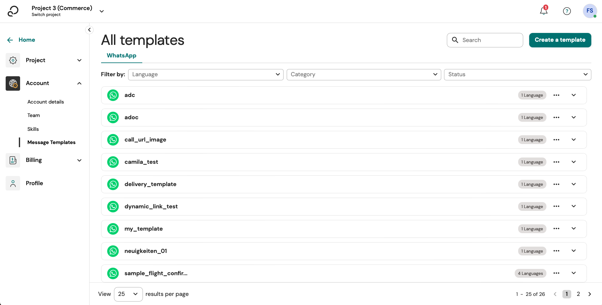 Create a WhatsApp message template - new experience - Sinch Community ...