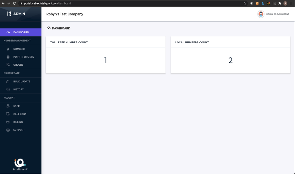 Inteliquent Cloud Connect for Webex Calling Portal - Sinch Community ...