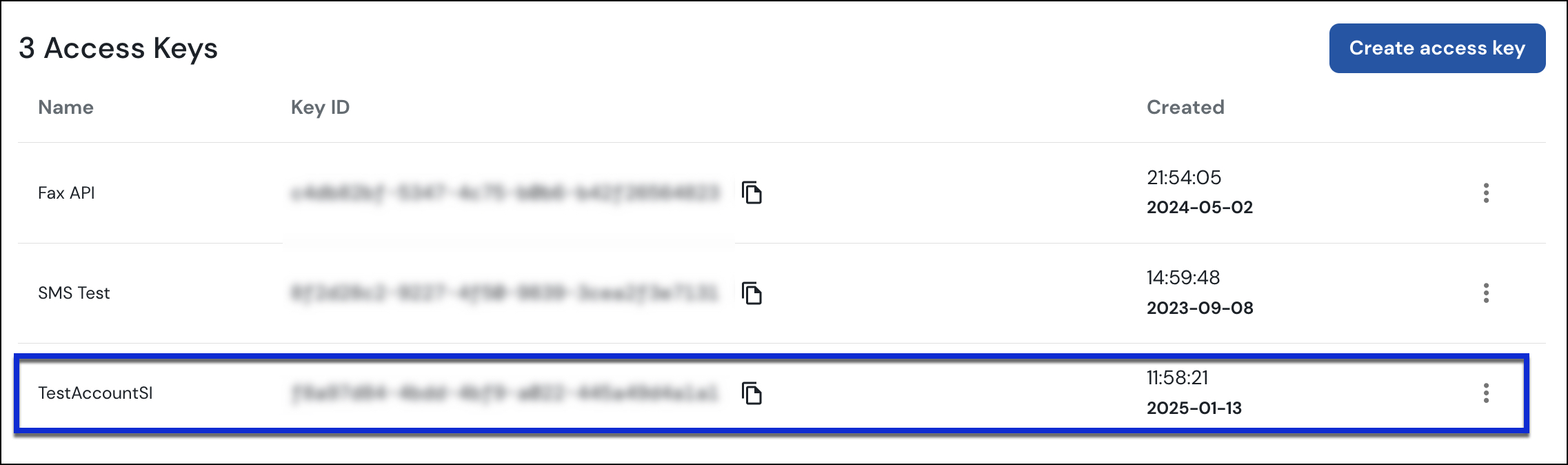 How do I create a new Access Key? - Sinch Community - 17692