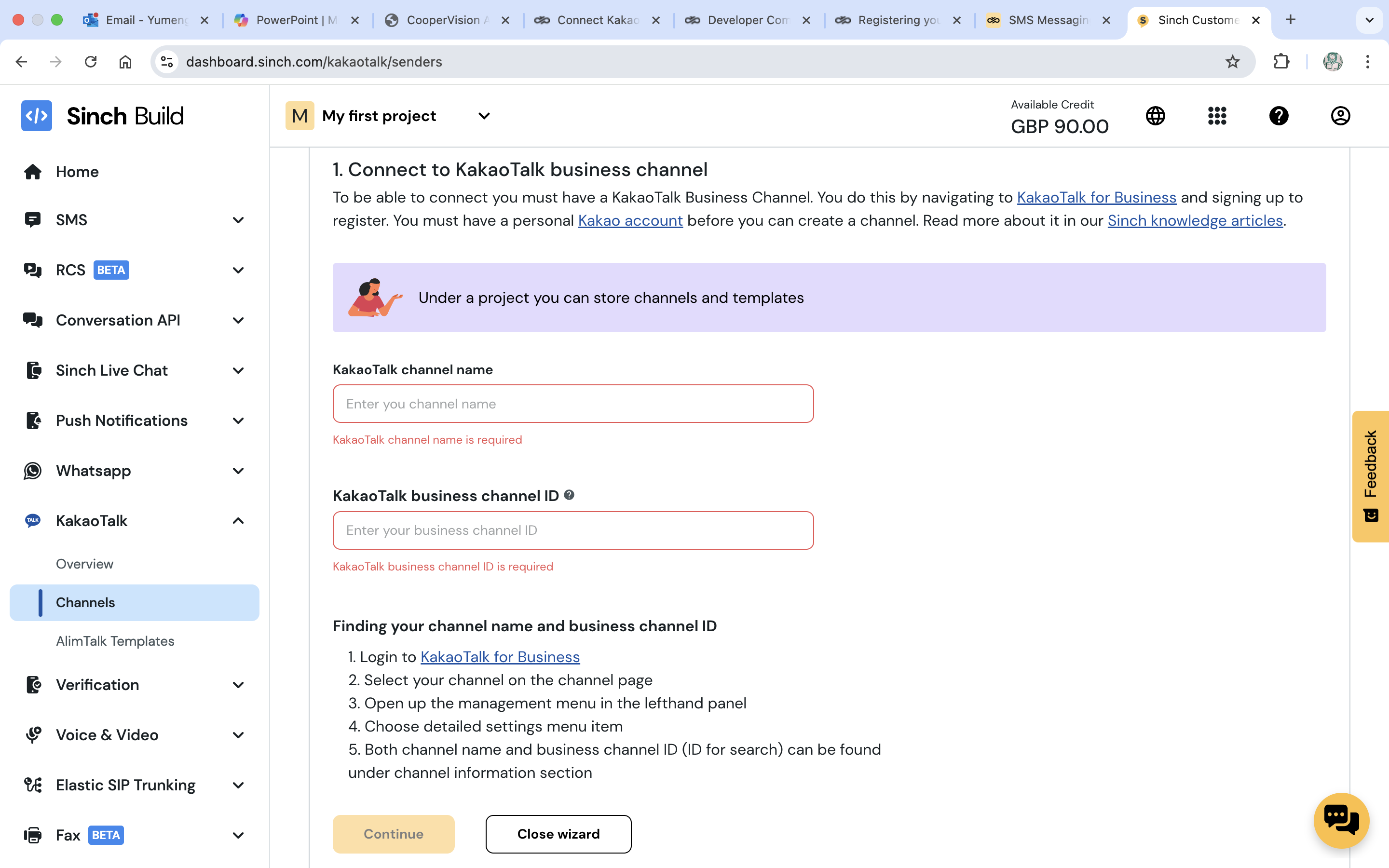 Registering your Business KakaoTalk Channel with Sinch - Sinch ...