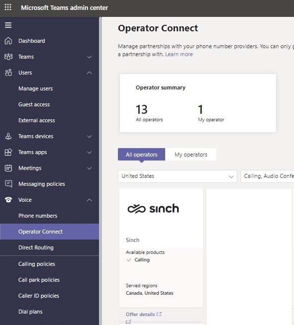 How To Sign Up For Sinch Microsoft Operator Connect Services - Sinch ...
