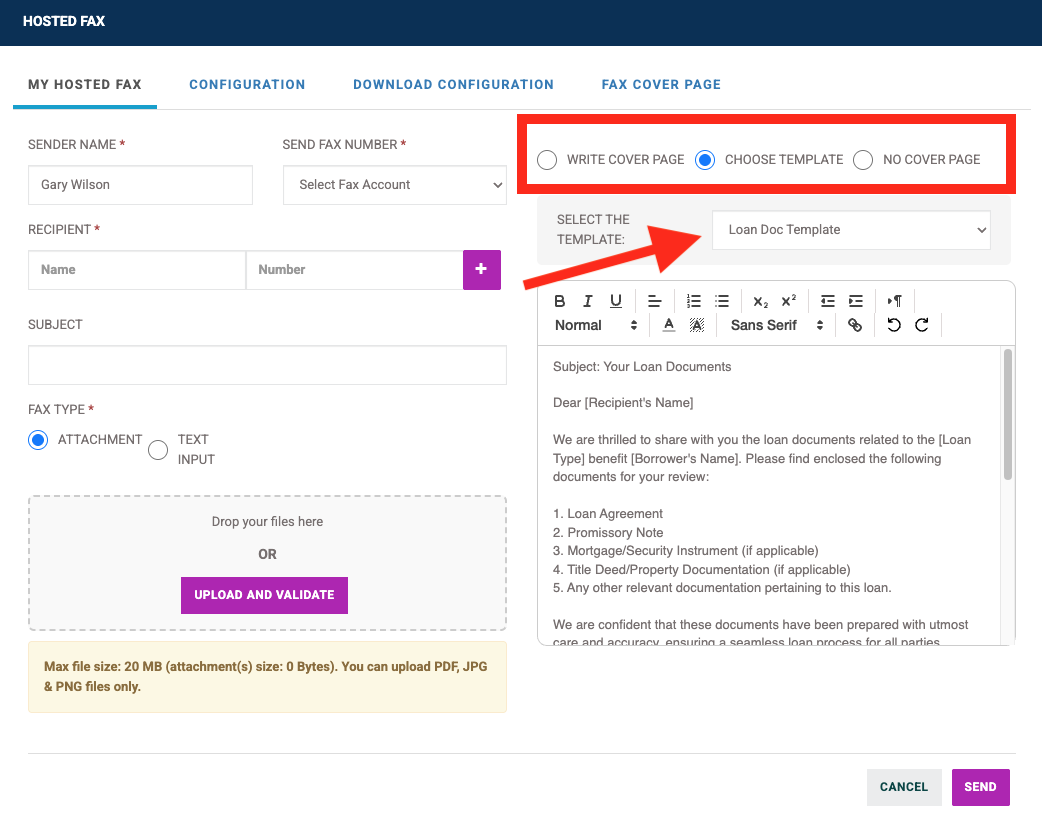 How to create a fax cover page template using AIXtend - Sinch Community ...