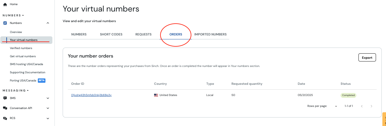 Bulk Ordering Numbers using the Sinch Build Dashboard - Sinch Community ...